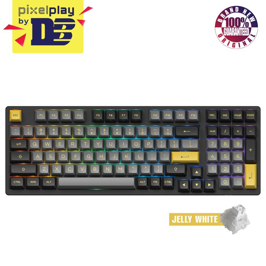 Akko Black & Gold 3098B Mechanical Keyboard (Akko Switch Jelly White ...