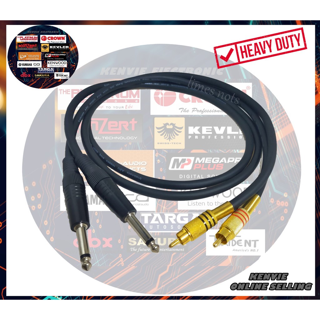 PL-55 TO RCA JACK 1 METER (2PCS) (RCA METAL GOLD)(LIVE PL 55) | Lazada PH