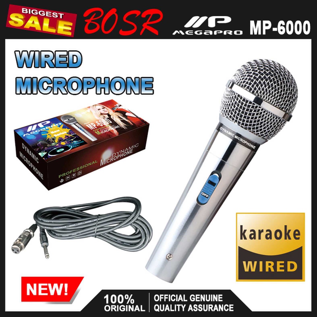 【N5Kc54FA】microphone Megapro MP-6000 Professional Vocal Dynamic Microphone | Lazada PH