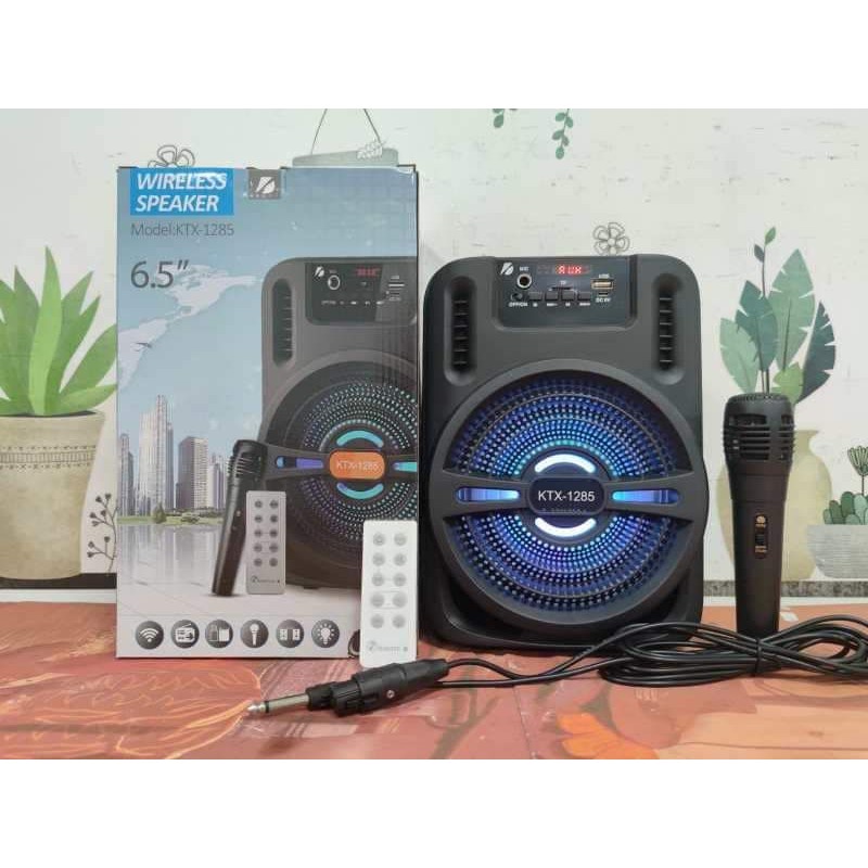 KTX-1285 Portable Wireless Bluetooth Speaker With FREE Microphone/Remote Control 6.5-Inches ...