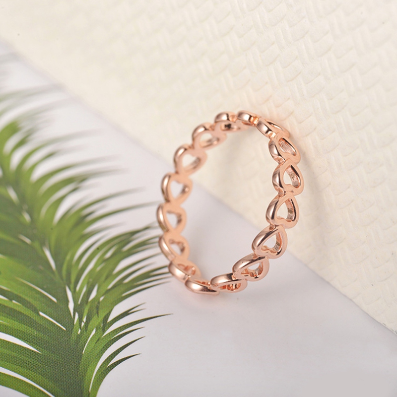 Hollowed-Out Heart Shape แหวนปรับขนาดได้ออกแบบน่ารักแฟชั่น Love ...