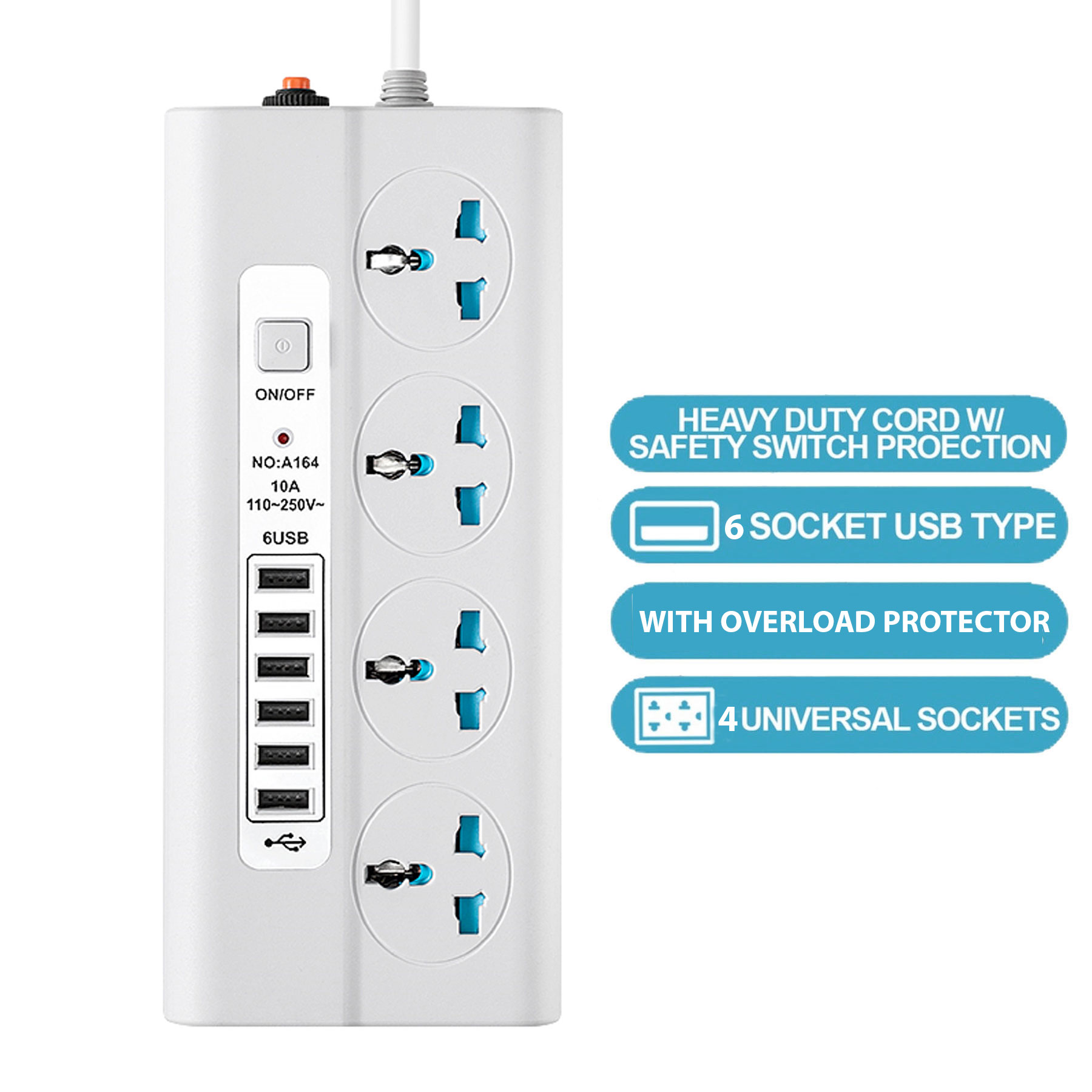 Socket Power Extension With 4 Universal Socket and 6 USB outlets ...