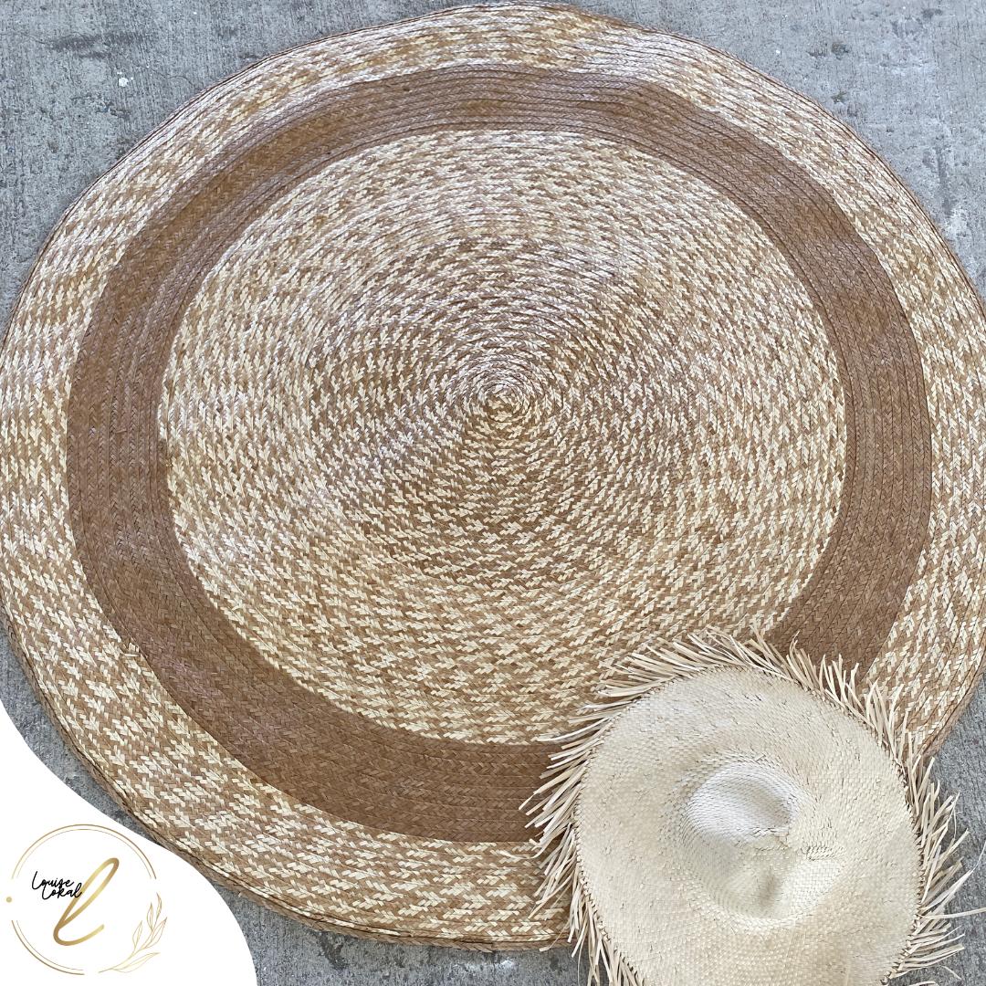 60" or 5 feet DSN 2 COMBI SABATAN & BURI round buri carpet/ round ...