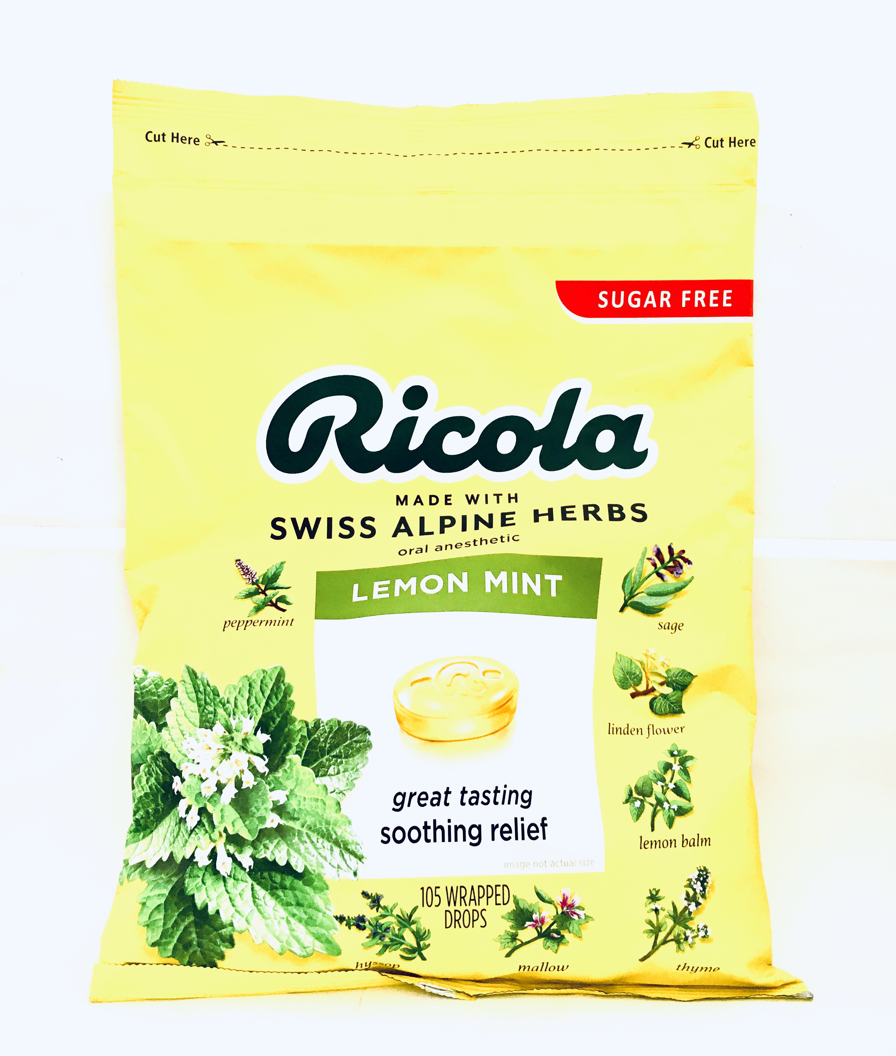 Ricola made with Swiss Alpine Herbs LEMON MINT (105 Wrapped Drops ...