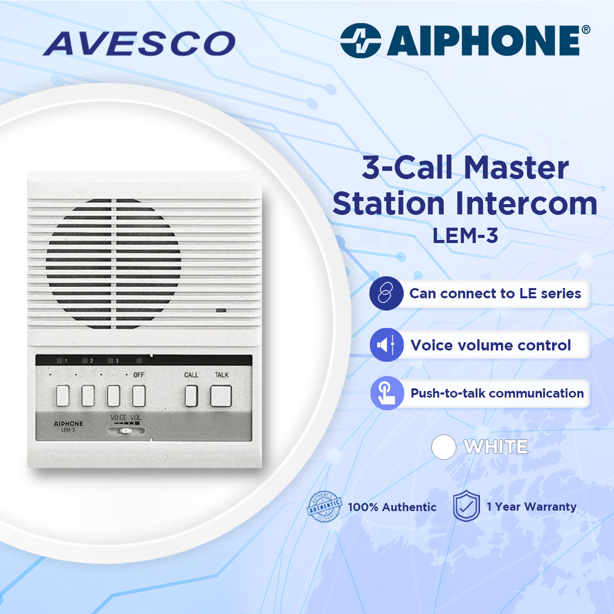 3-Call Master Station Intercom | LEM-3 | Aiphone | Avesco | Lazada PH