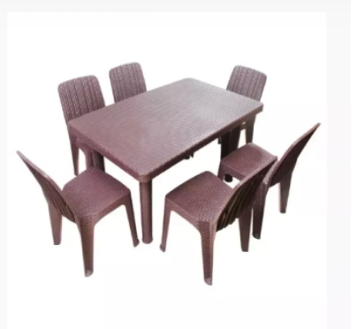 [INSTOCK] JOLLY RATTAN TABLE (30 x 48) + 6PCS RATTAN CHAIR / DINING SET ...
