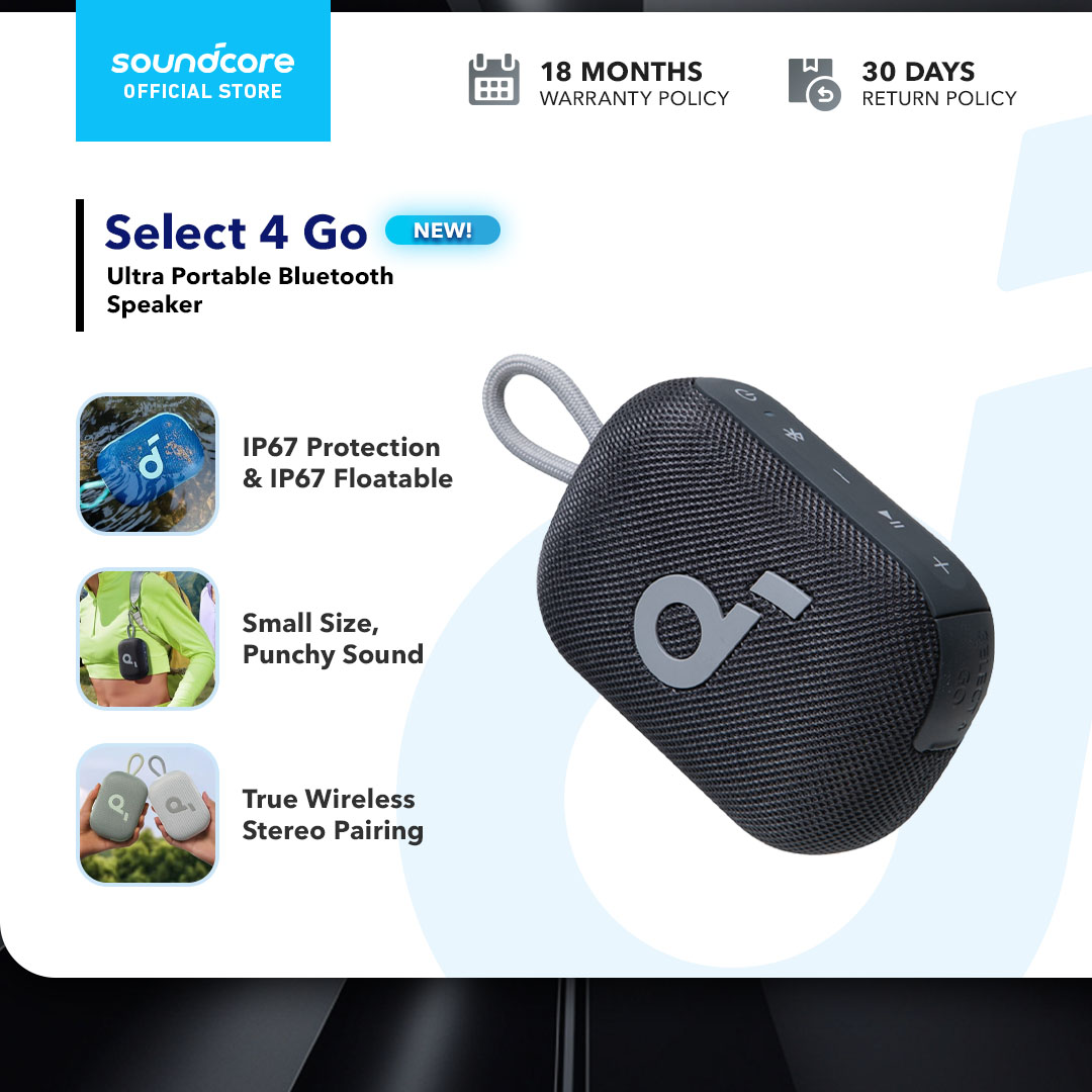 Soundcore Select 4 Go, 5W Crystal Clear Sound,Bluetooth Speaker, IPX67 ...