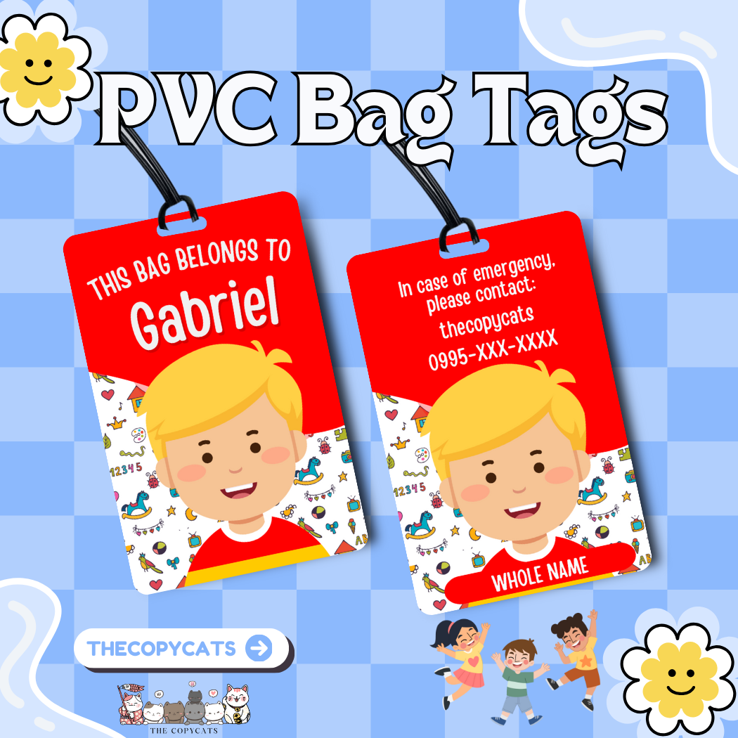 Customized PVC Bag Tag for Boys and Girls ATM size High Gloss Luggage ...