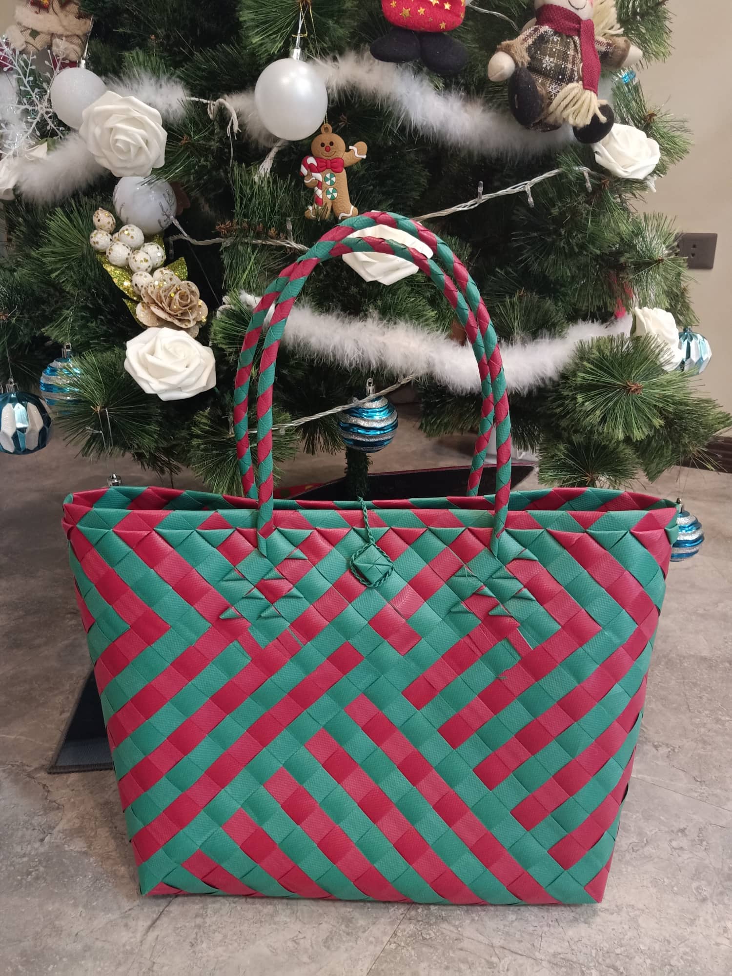 Modern Classic Bayong Bag in Christmas Colors - Large - Soft Material ...