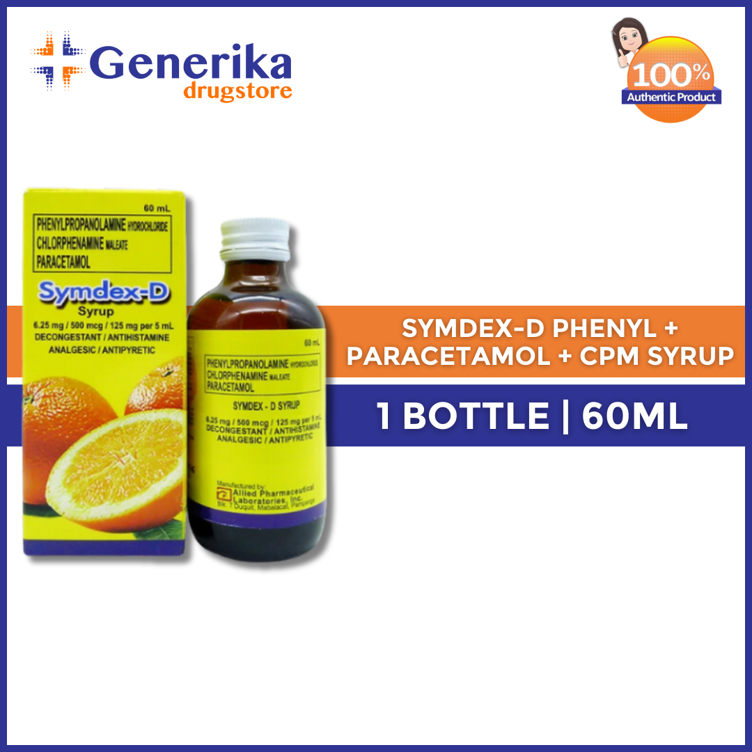 Symdex-D Phenyl + Paracetamol + CPM Syrup - 60ml | Lazada PH