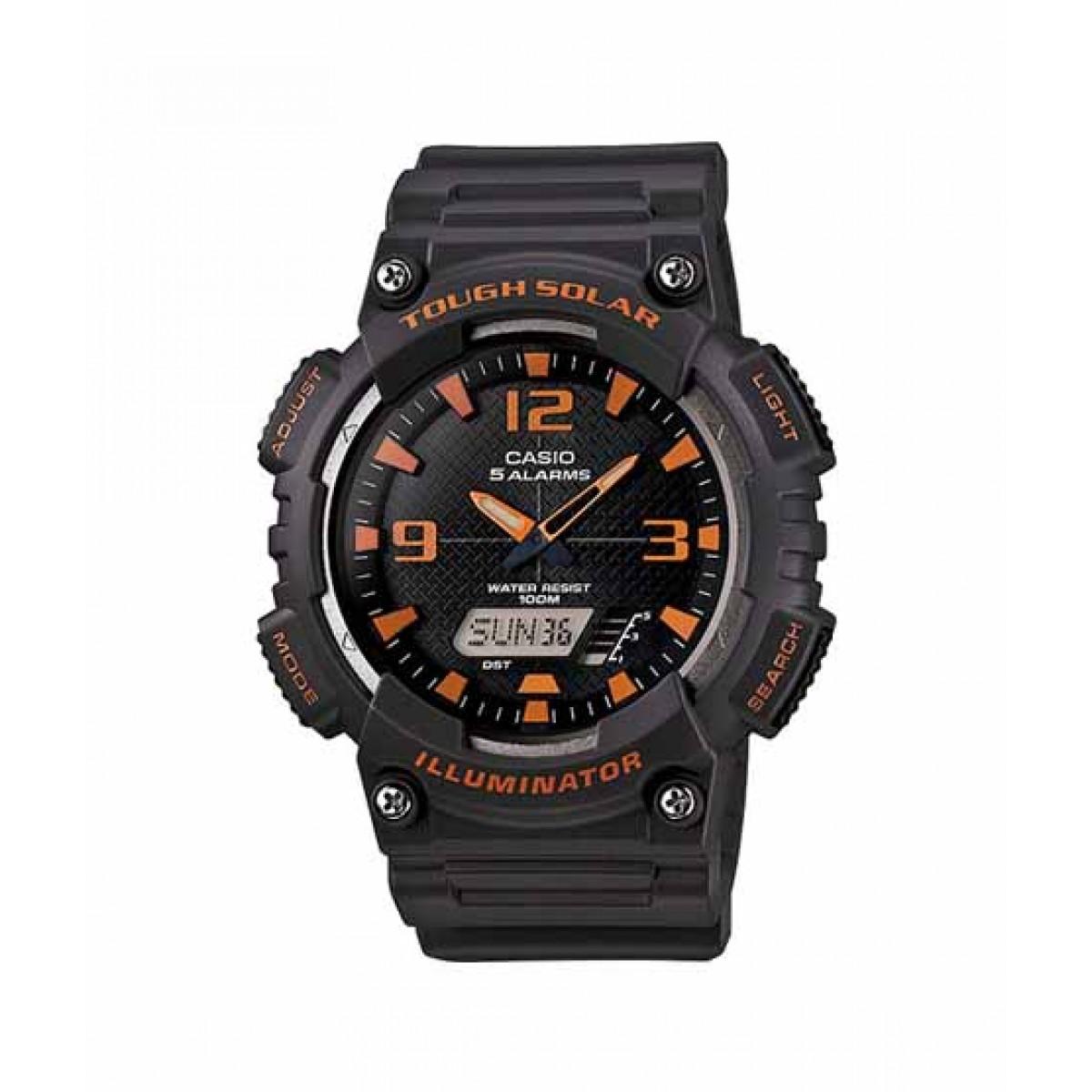 Casio Tough Solar Illuminator Men's Grey Black Resin Band Watch AQ ...