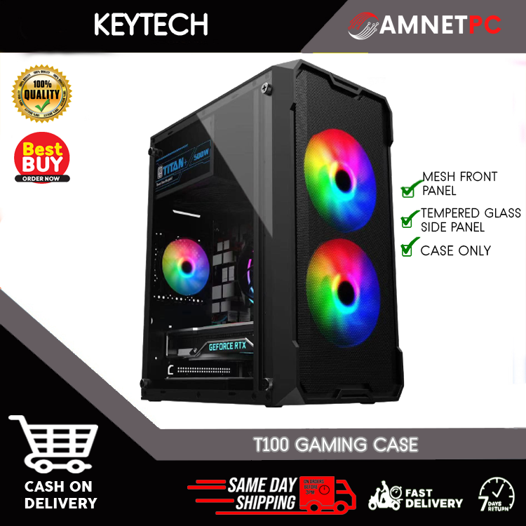 EasyMart Best Buy KEYTECH T100 TEMPERED GLASS Side MESH Front panel ...