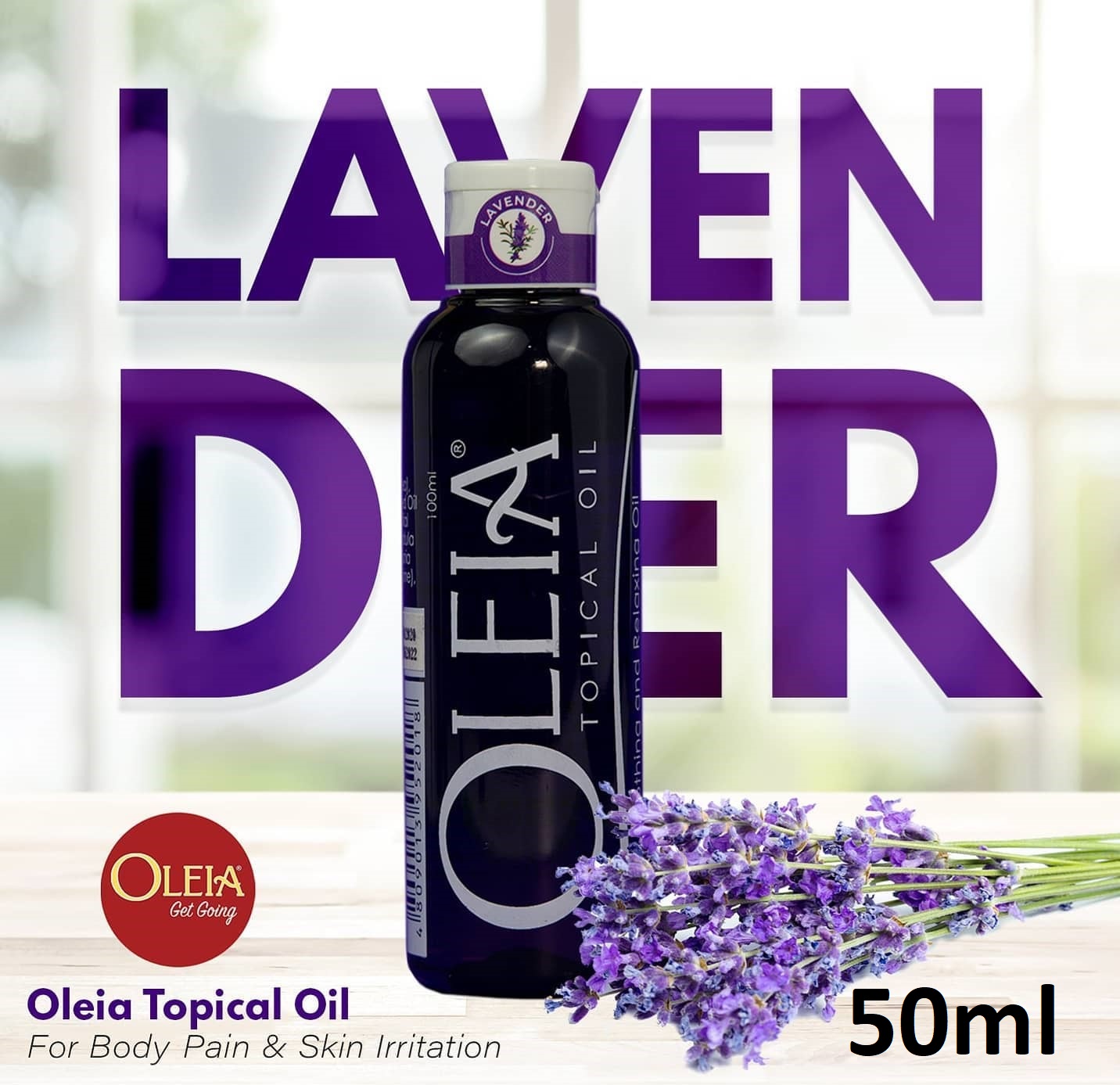 Oleia Topical Oil, Lavender, 50mL, Cetylated Fatty Acid Oil, Soothing ...