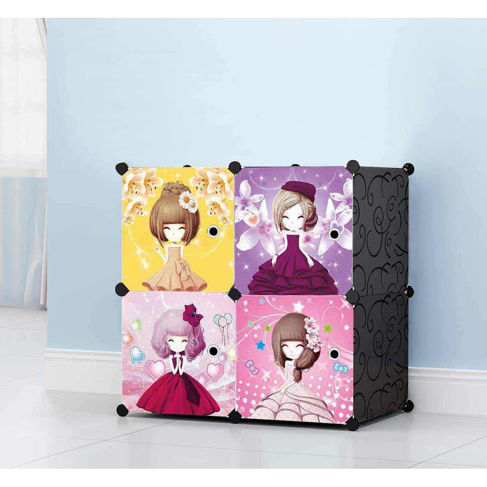 COD LITTLE PRINCESS 4 CUBES DIY STORAGE CABINET WARDROBE SPACE SAVER ...