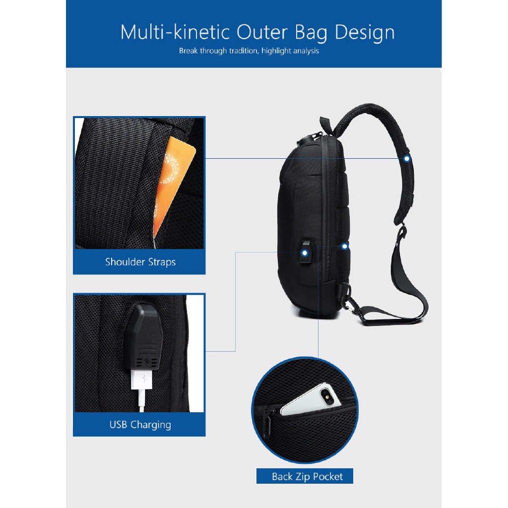 Hot Men's Multi-function Password Lock Messenger Bag Anti-theft Waterproof Travel Chest Bag ...