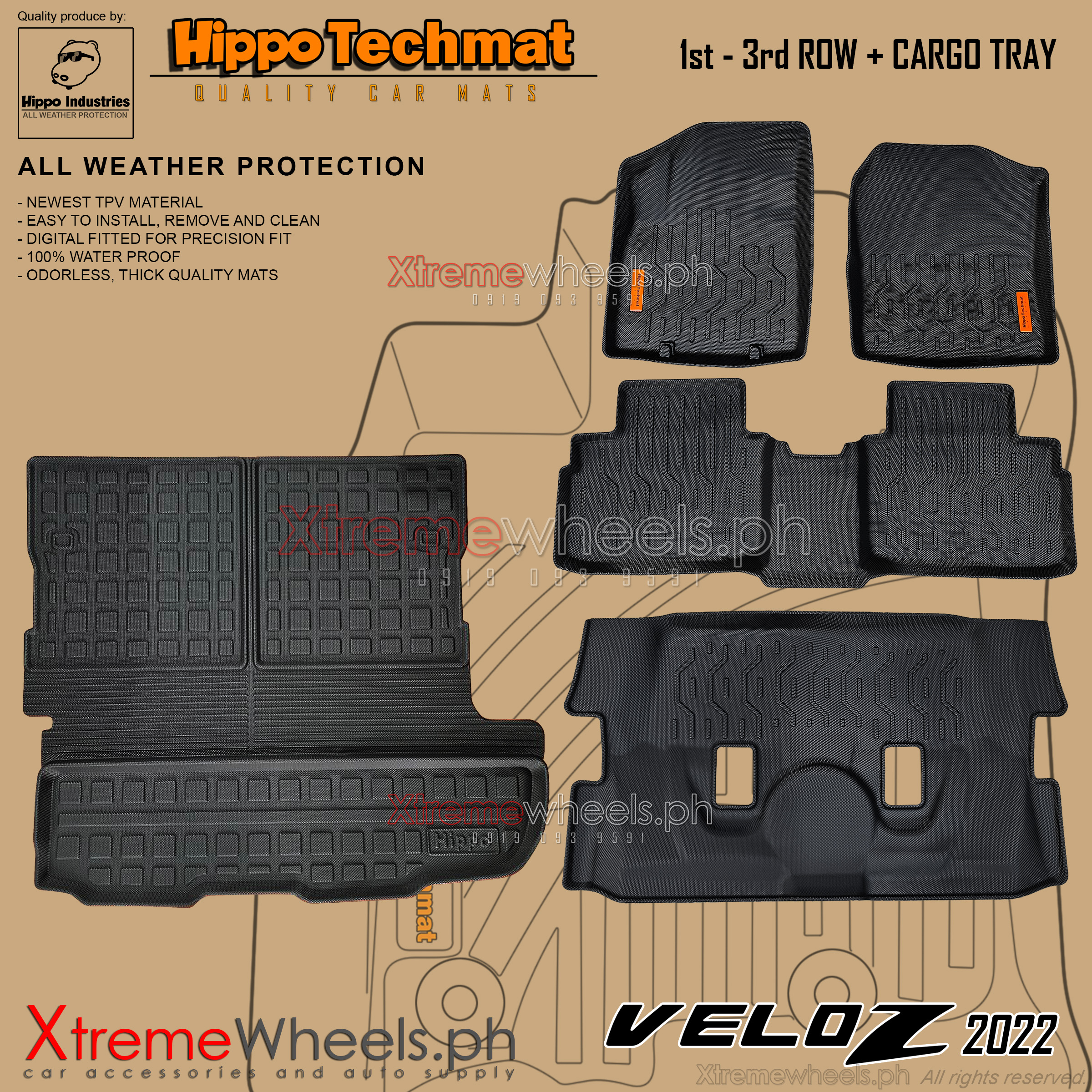Toyota Veloz 2022 - 2024 1st-3rd with Cargo Tray Deep Dish matting ...