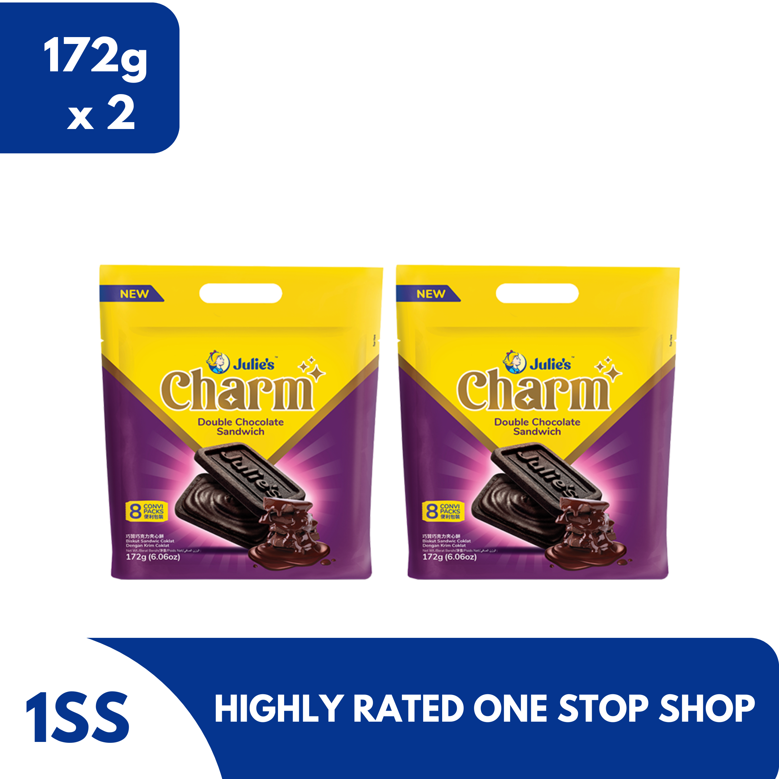 Julie's Charm Double Chocolate Sandwich, 172g set of 2 | Lazada PH