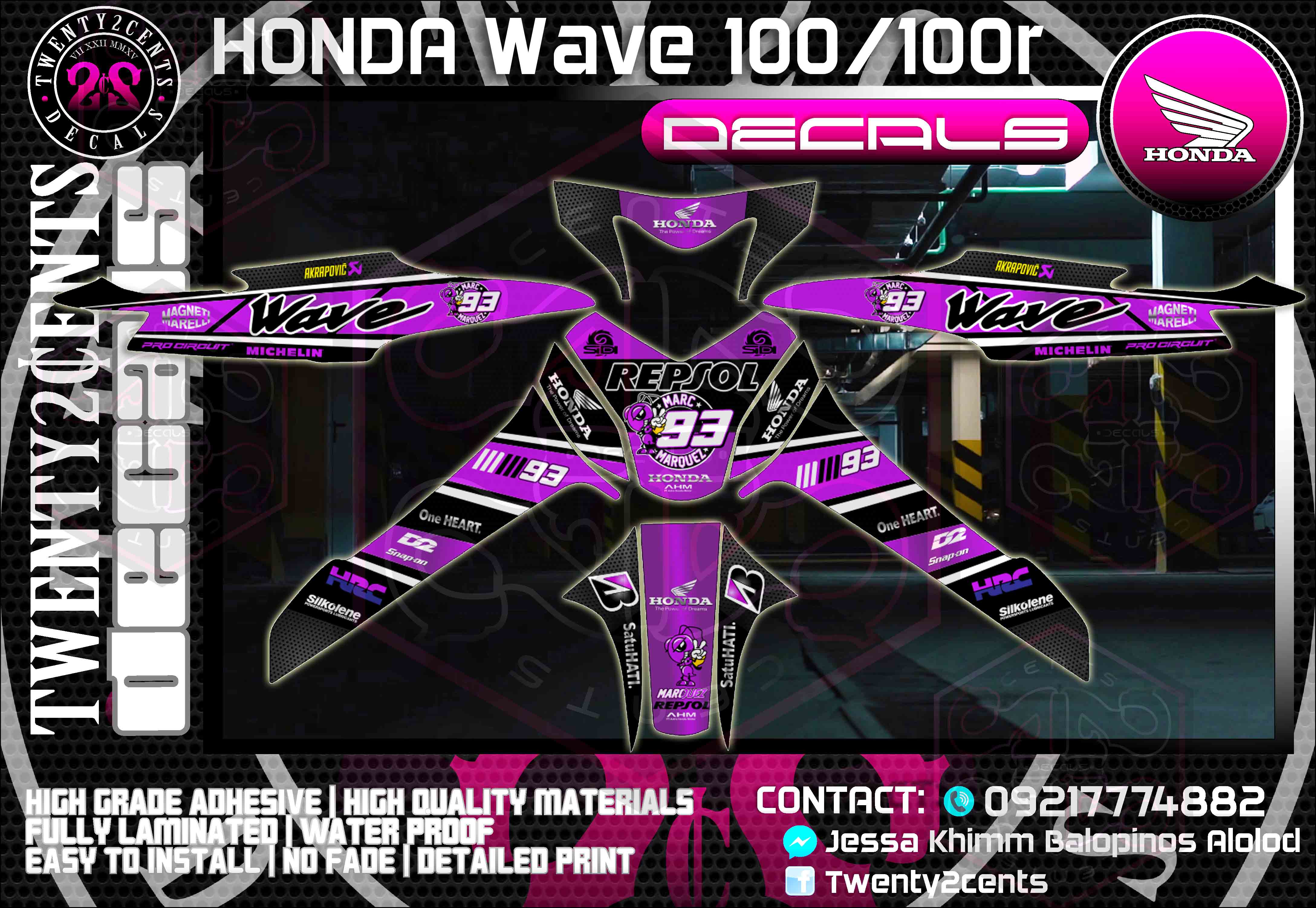 honda wave 100r / 100 decals / sticker repsol | Lazada PH