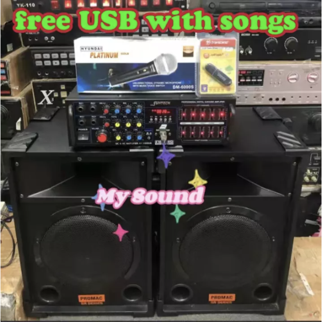 KARAOKE SET with PROMAC SR-806 Speaker with Amplifier 150WATTS X ...
