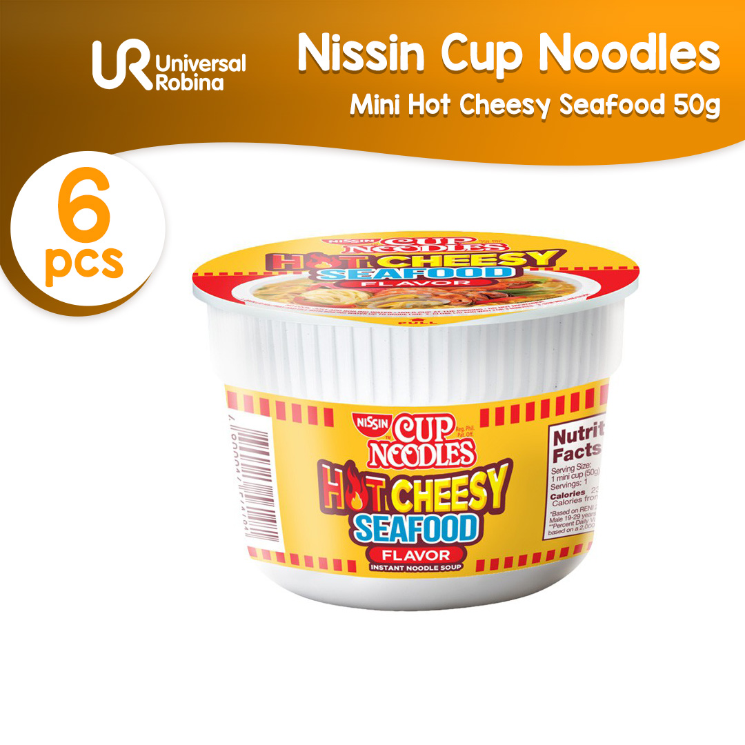 6 x Nissin Cup Noodles Mini Hot Cheesy Seafood (50g) | Lazada PH