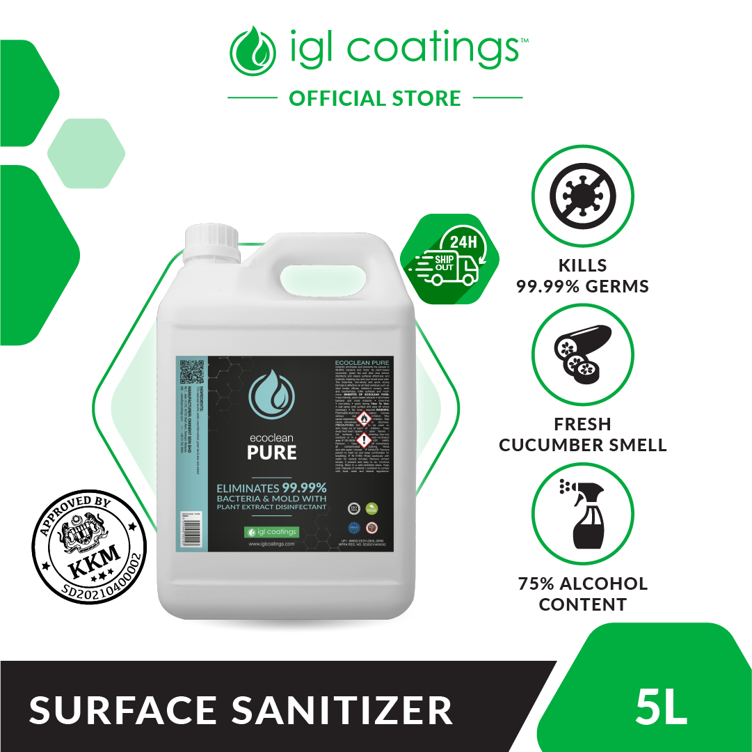 IGL Ecoclean Pure [ 5L ] | Multipurpose All Surface Safe Hand Sanitiser ...