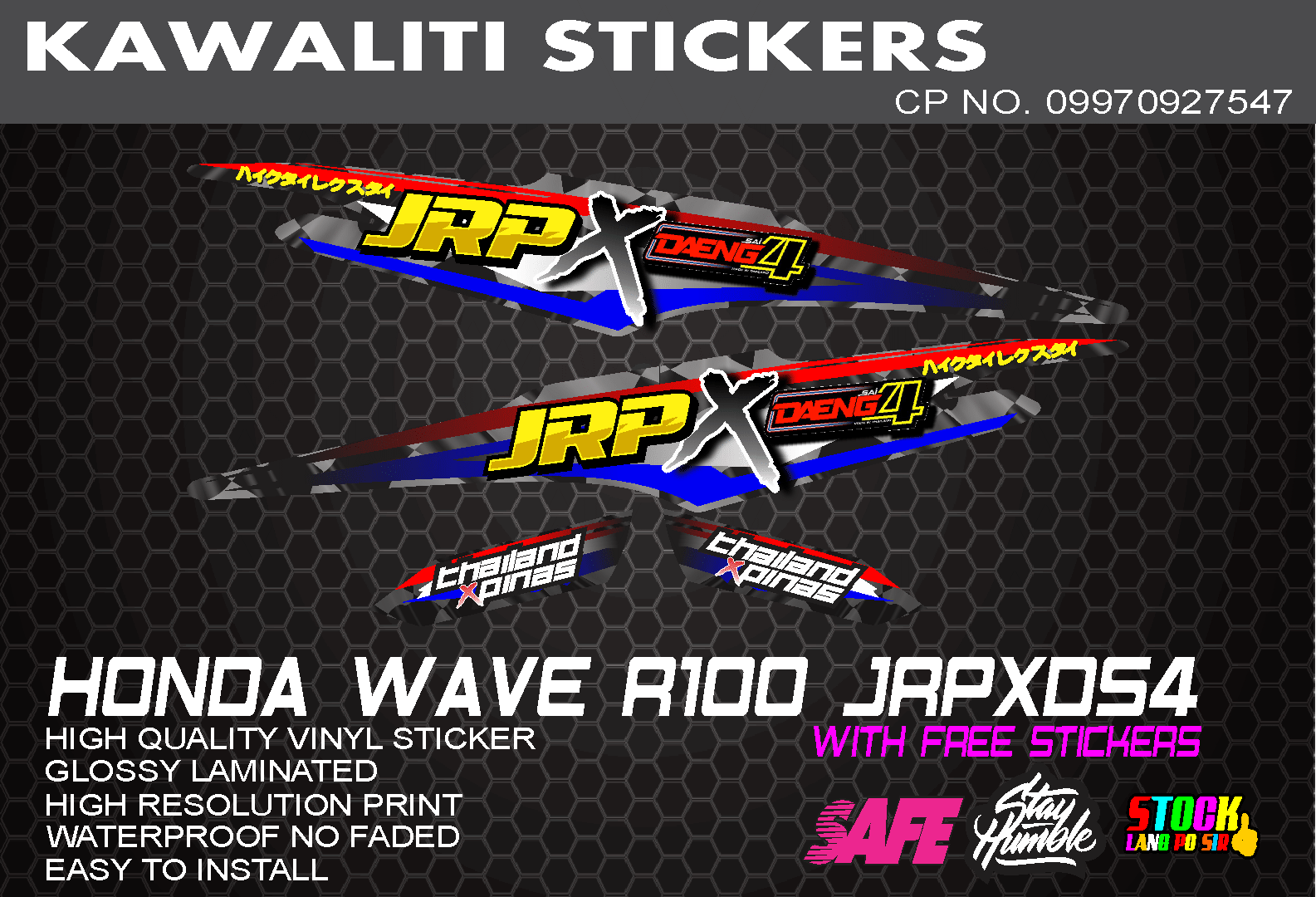 Honda Wave R 100 JRP Sticker Decals | Lazada PH