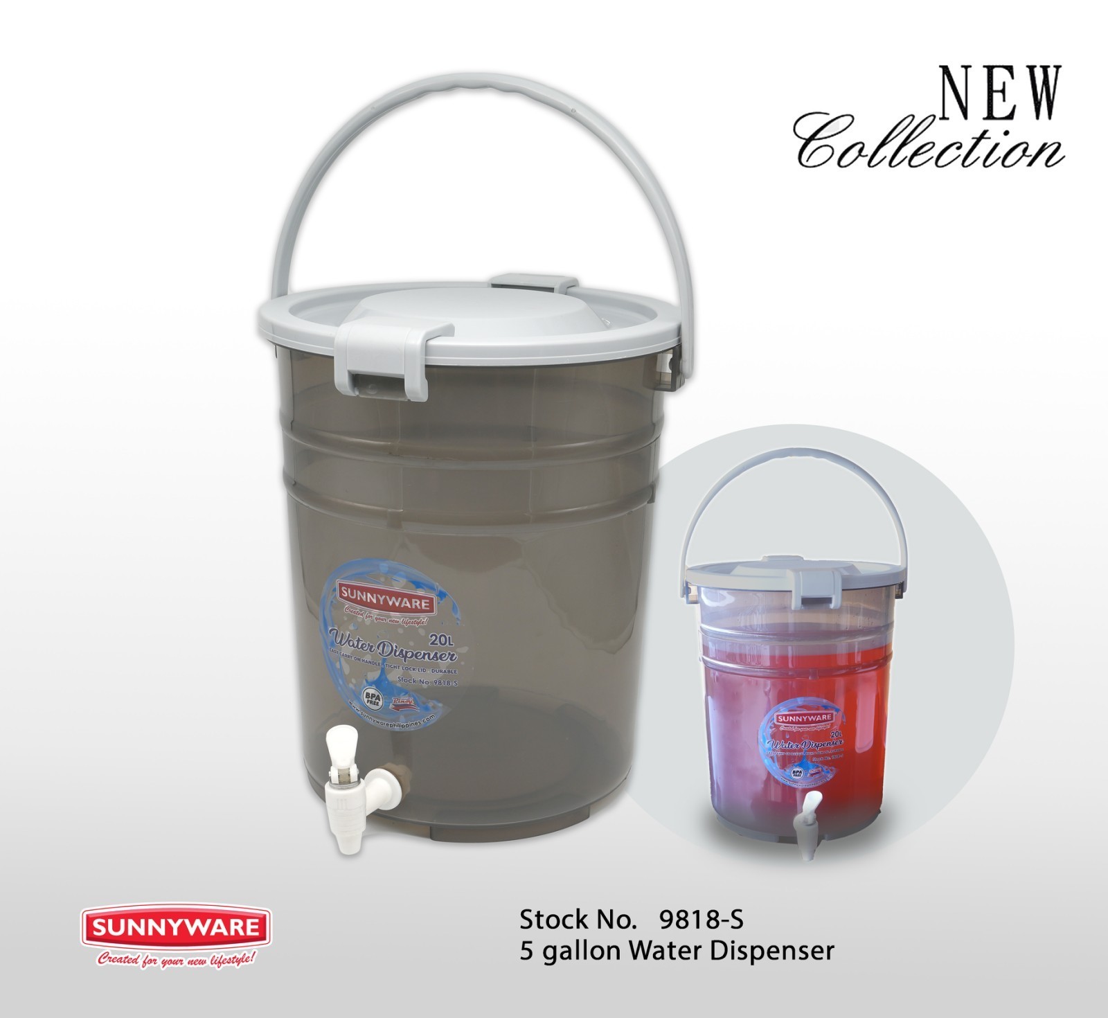 WATER DISPENSER /WATER JUG 20Li ROUND ( SUNNYWARE 9818S ) RAMDOM COLOR ...