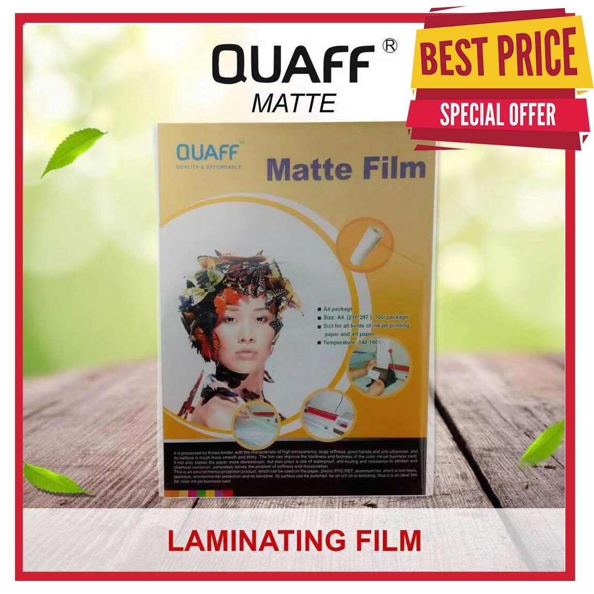 Quaff Calling Card Laminating Film THIN Matte Film A4 Size 100 Sheets ...