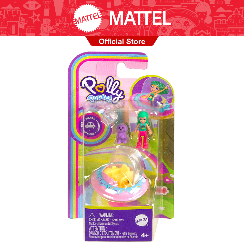 Polly Pocket Pollyville Single Die-Cast Vehicle with Micro Doll & Pet ...