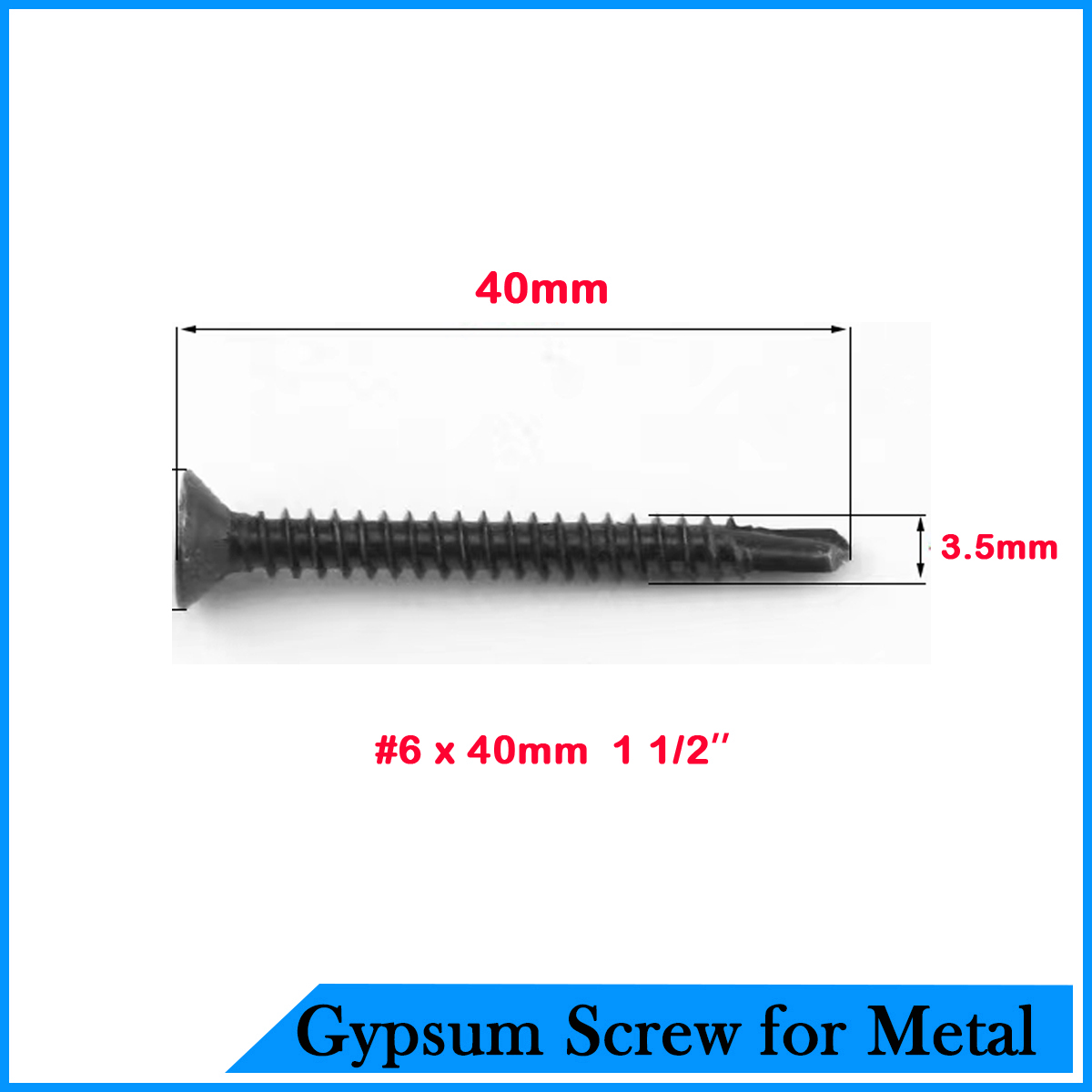 Hopeway (500pcs) Gypsum board Drywall Black Screw gymsum screw wood for ...