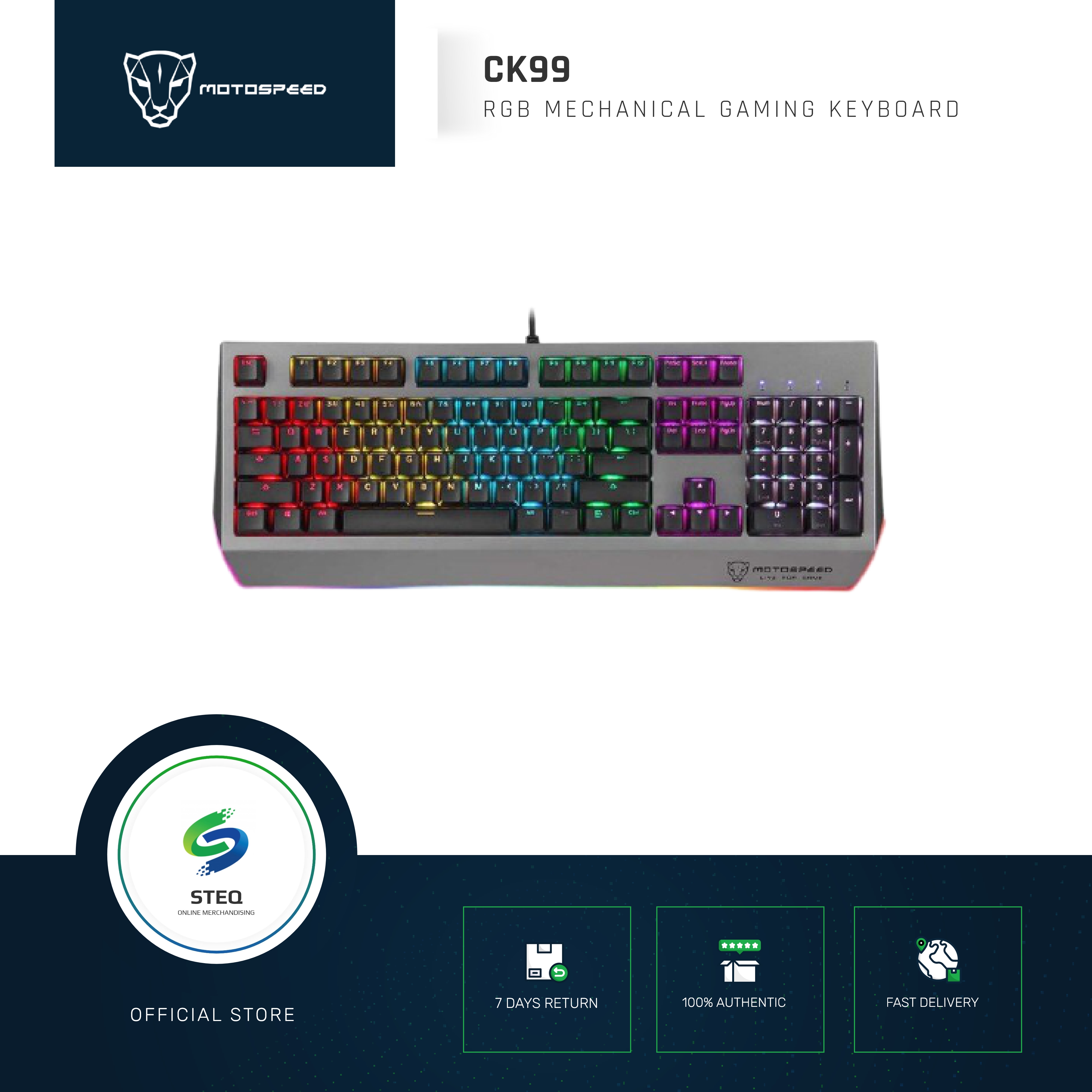STEQ Motospeed CK99 RGB Mechanical Game Keyboard | Lazada PH