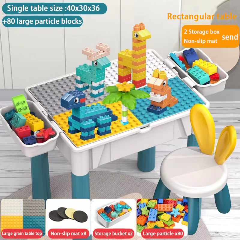 Building Blocks Table and Chair Set with Blocks Table Build Storage ...