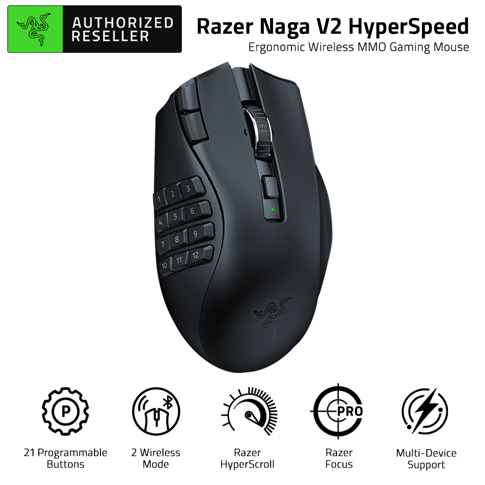 Razer Naga V2 HyperSpeed - Wireless MMO Gaming Mouse | Lazada PH