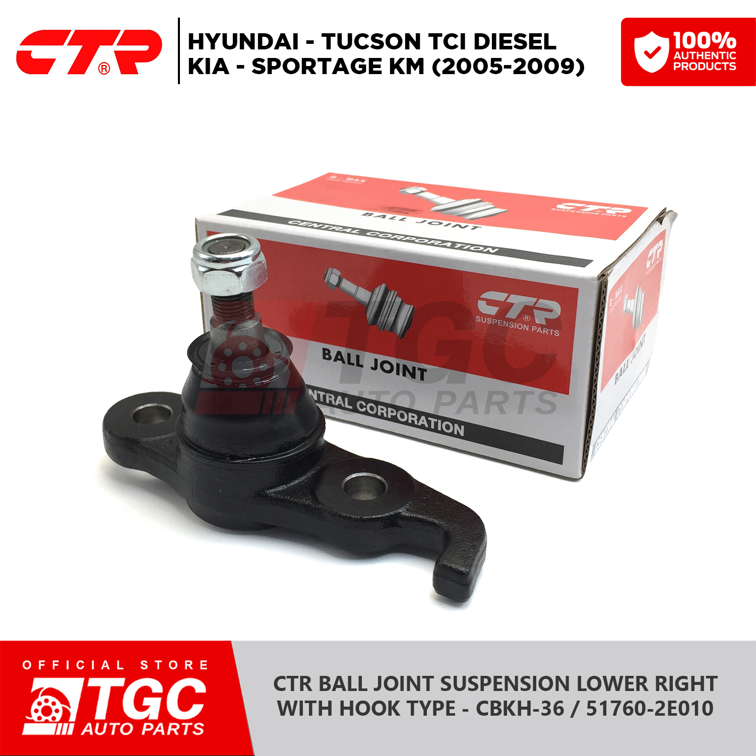 CTR Ball Joint Suspension Lower Right Hyundai Tucson Tci Diesel, Kia Sportage Km (2005-2009) (w ...