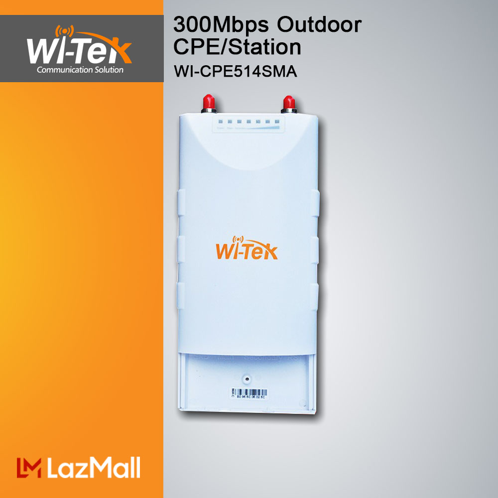 Wi-Tek WI-CPE514SMA 5.8GHz 300Mbps Outdoor CPE/Station | Outdoor CPE | Outdoor CPE for CCTV and ...