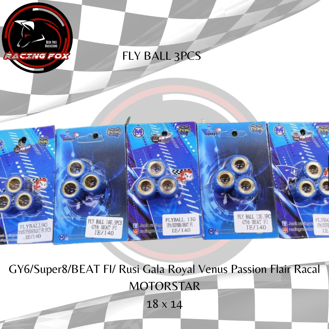 Flyball 3 pcs GY6/Super8/BEAT FI/ Rusi Gala Royal Venus Passion Flair ...