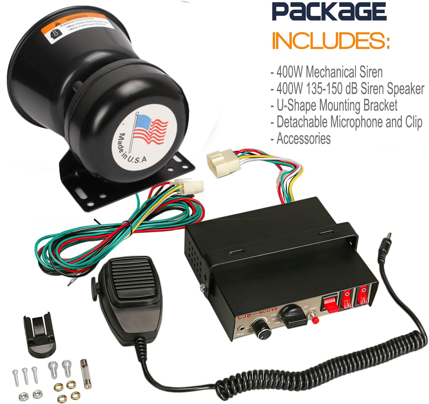 9-Sound Loud Car Warning Alarm Fire Air Bugle PA Speaker 12V Air Horn ...