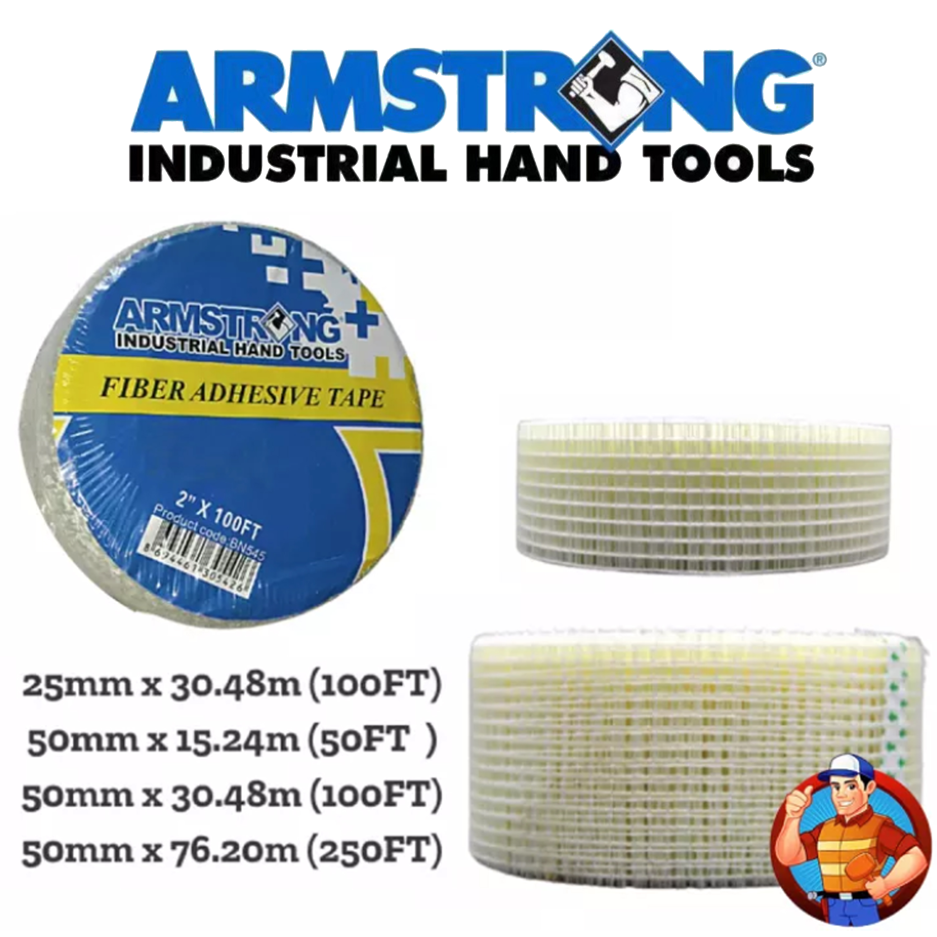 ARMSTRONG Self-Adhesive Fiberglass Mesh Tape / Gypsum Tape / Gasa Tape ...