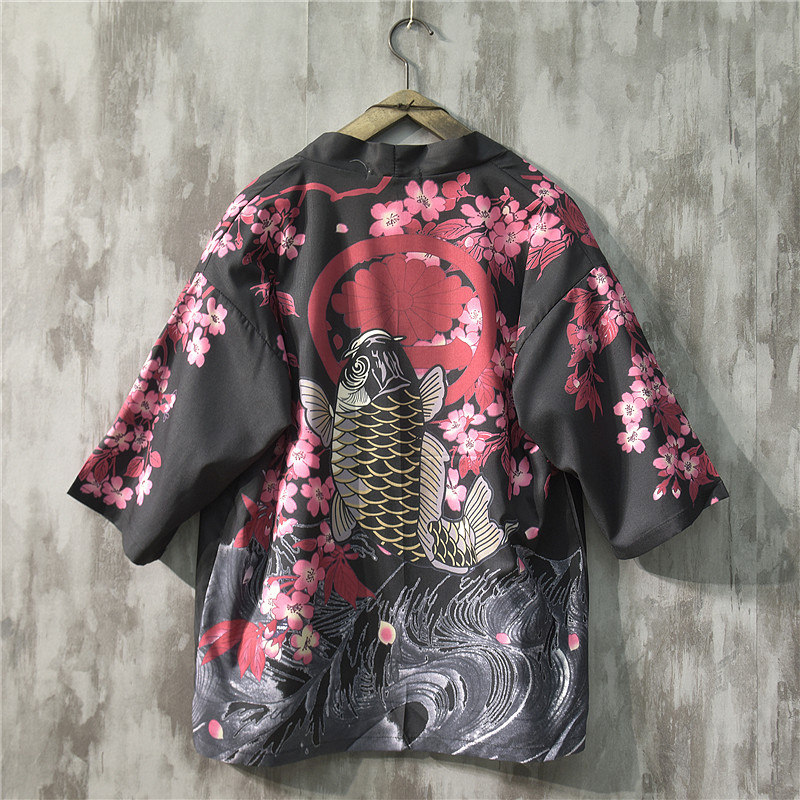 【Ready stock】HOT Japanese Kimono Cardigan Men Haori Yukata Male Samurai Costume Clothing Men's ...