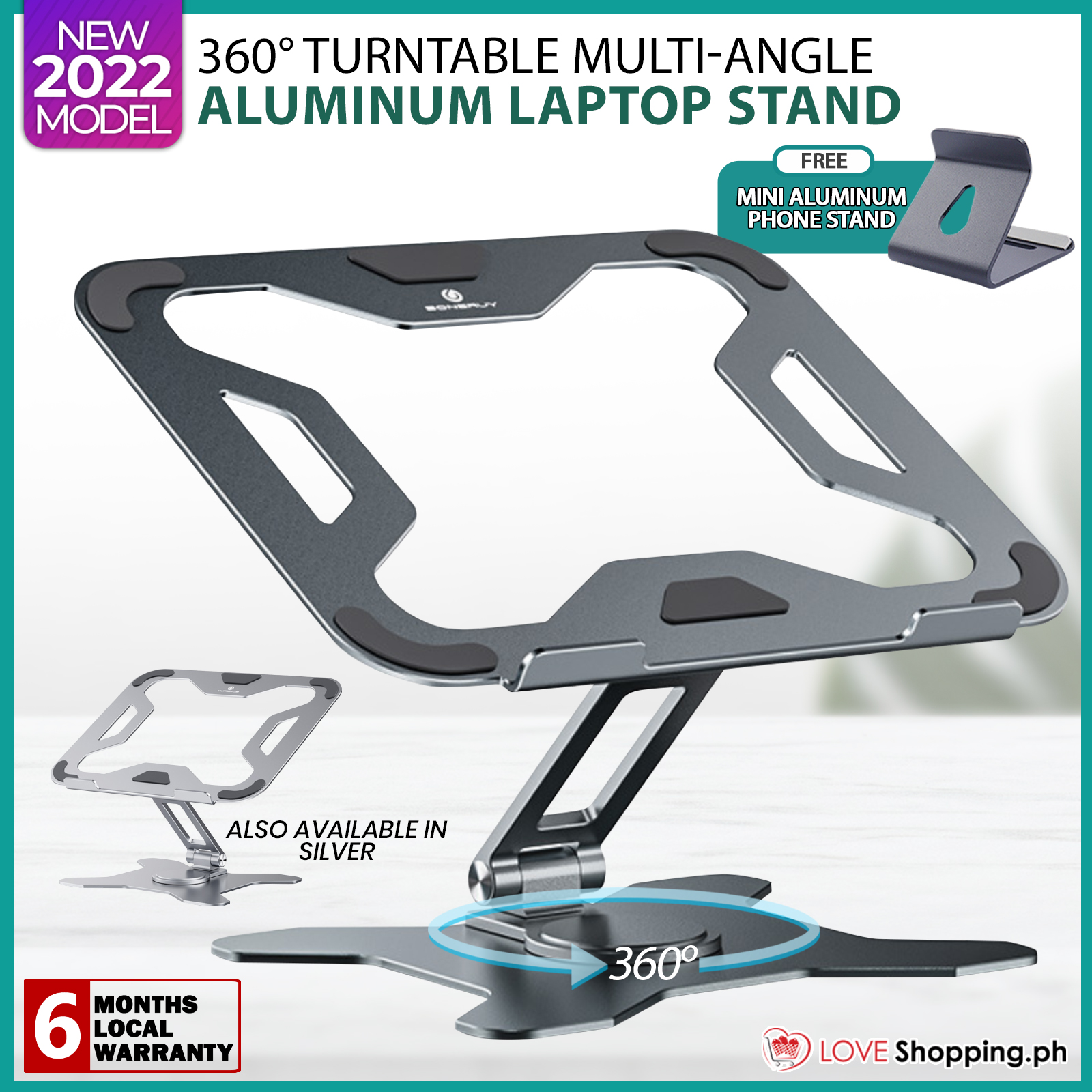 360 Rotation Laptop Stand Multi-Angle Aluminum Laptop Stand Full Motion ...