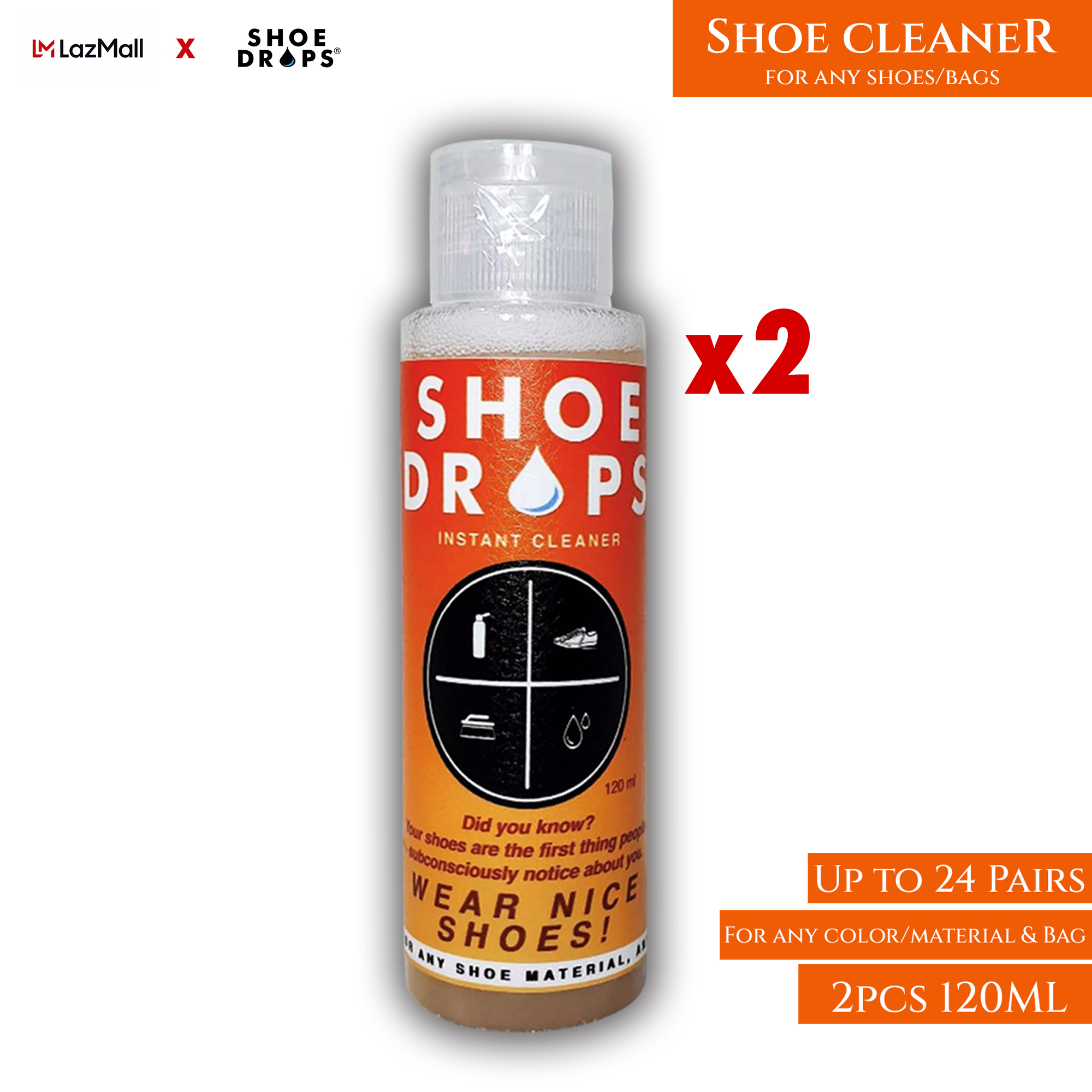 Shoe Drops Shoe Cleaner / Bag Cleaner (2pcs - 120ML) | Lazada PH
