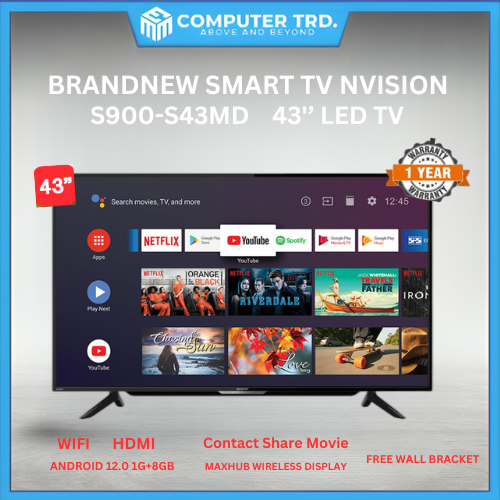 NVISION 43'' 32'' INCH FRAMELESS SMART TV WITH YOUTUBE NETFLIX ...