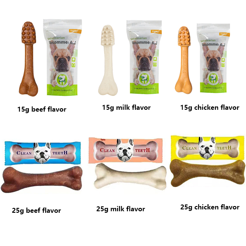Dog bone treats toy puppy dental chew bones toys pet teether molar bone ...