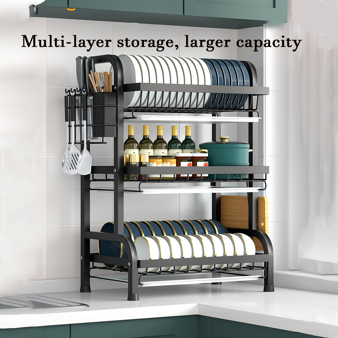 [COD] 2/3 layer electroplating 304 stainless steel tableware rack ...