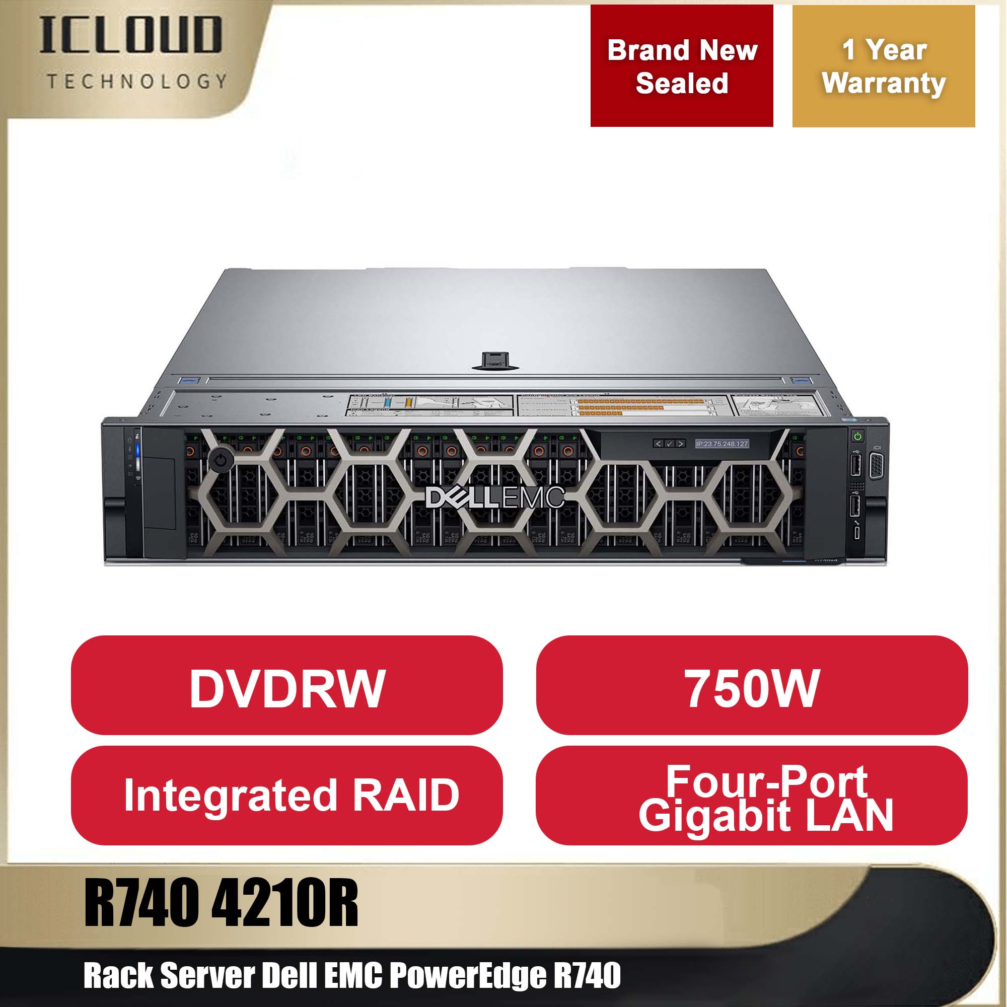 Rack Server Dell PowerEdge R740 4210R/Enterprise/Integrated RAID/DVDRW ...