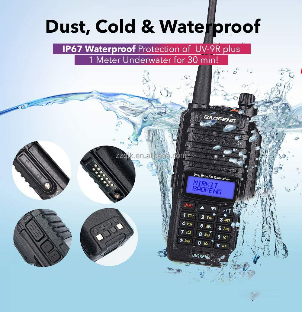 Baofeng UV9R Plus 15W Waterproof Walkie Talkie 8000mAh VHF UHF Dual ...