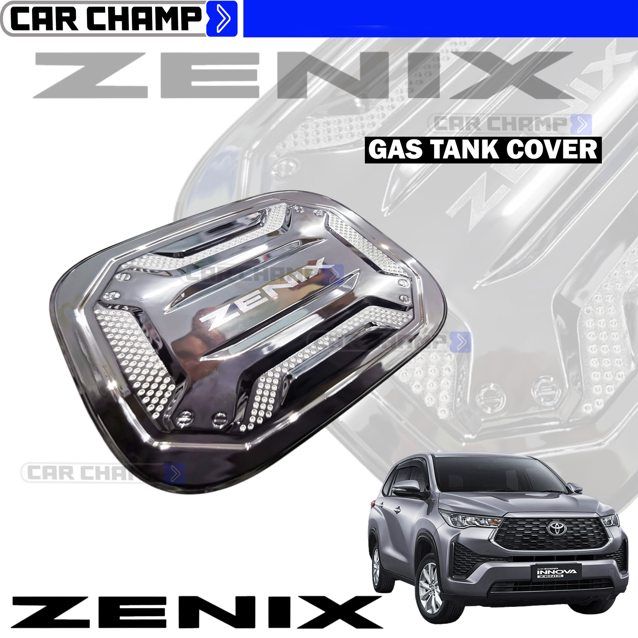 TOYOTA INNOVA ZENIX 2023-2024 gas tank cover CHROME ( Car Accessories ...
