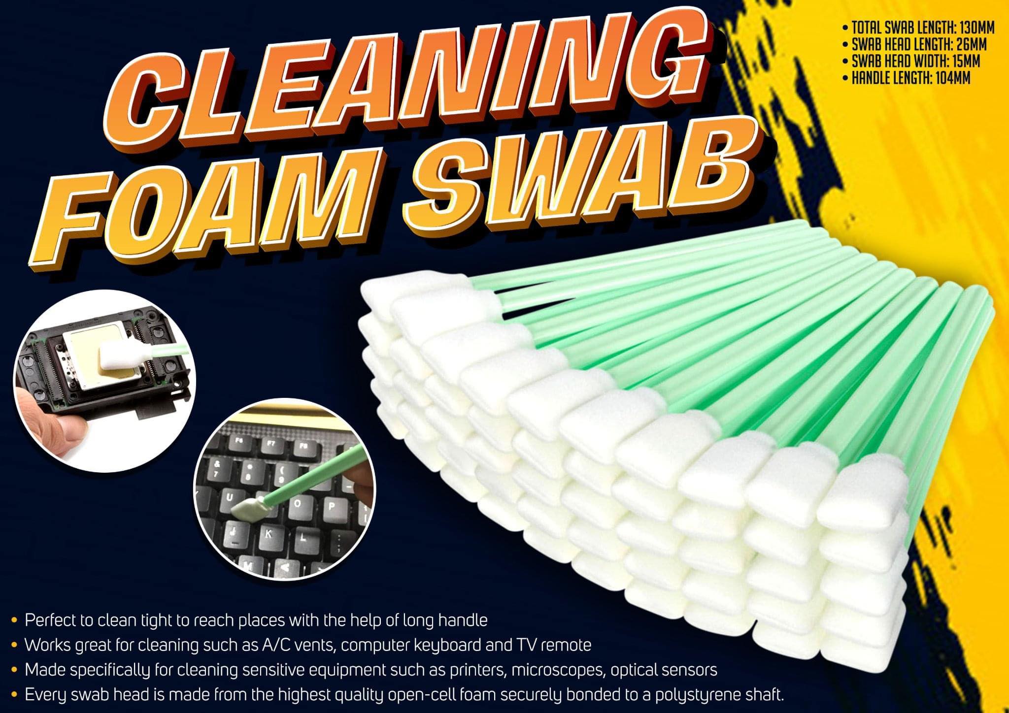 50 Pcs Printer Cleaning Swabs Sticks Foam Head for Large Format | Lazada PH