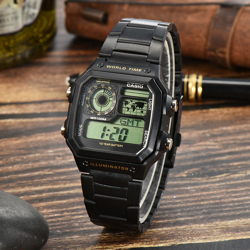 CASIO World Time Watch Men AE 1200WHD 1A CASIO Watch For Men Stainless ...