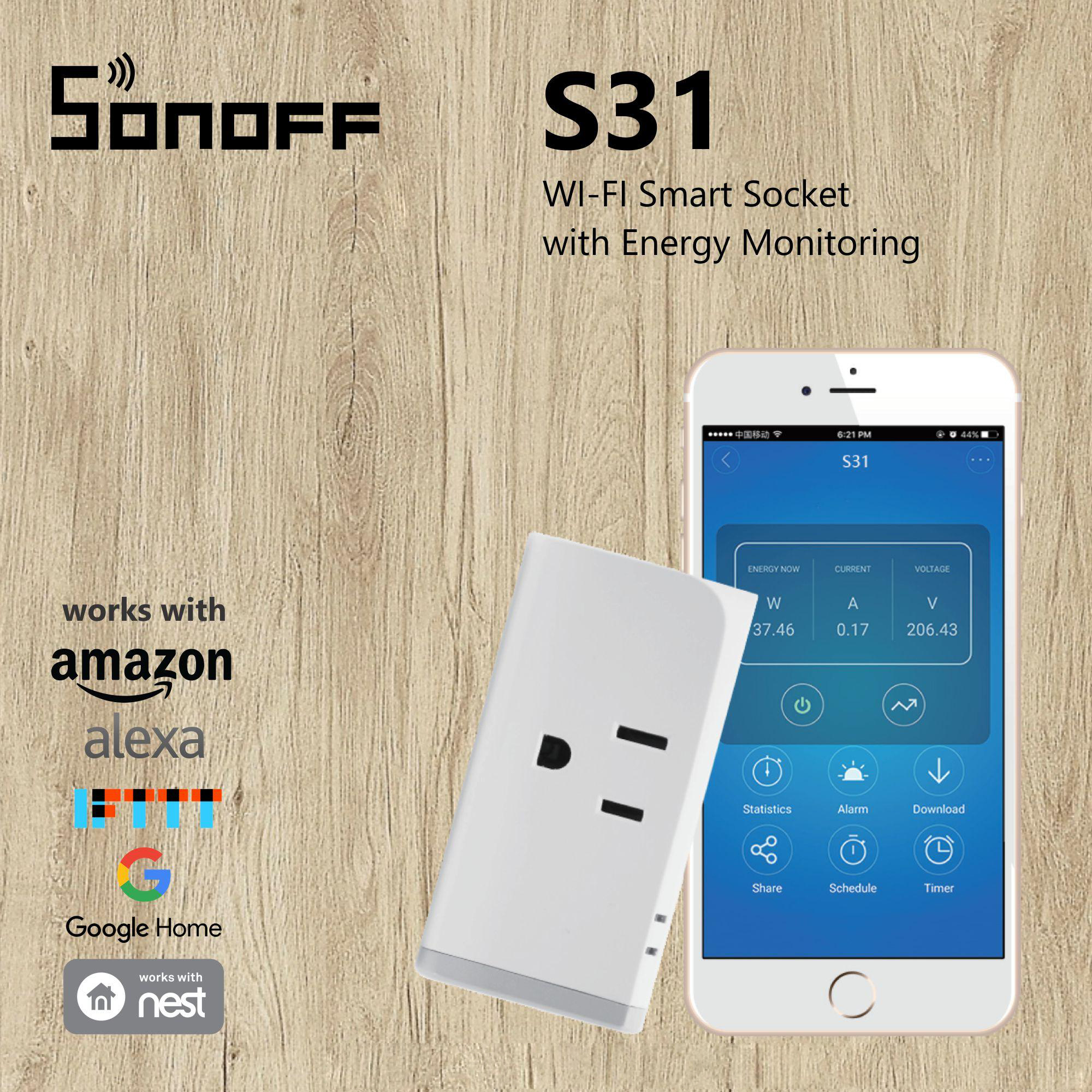 GSE SONOFF S31 WiFi Smart Plug Smart Power Plug eWeLink APP Control ...